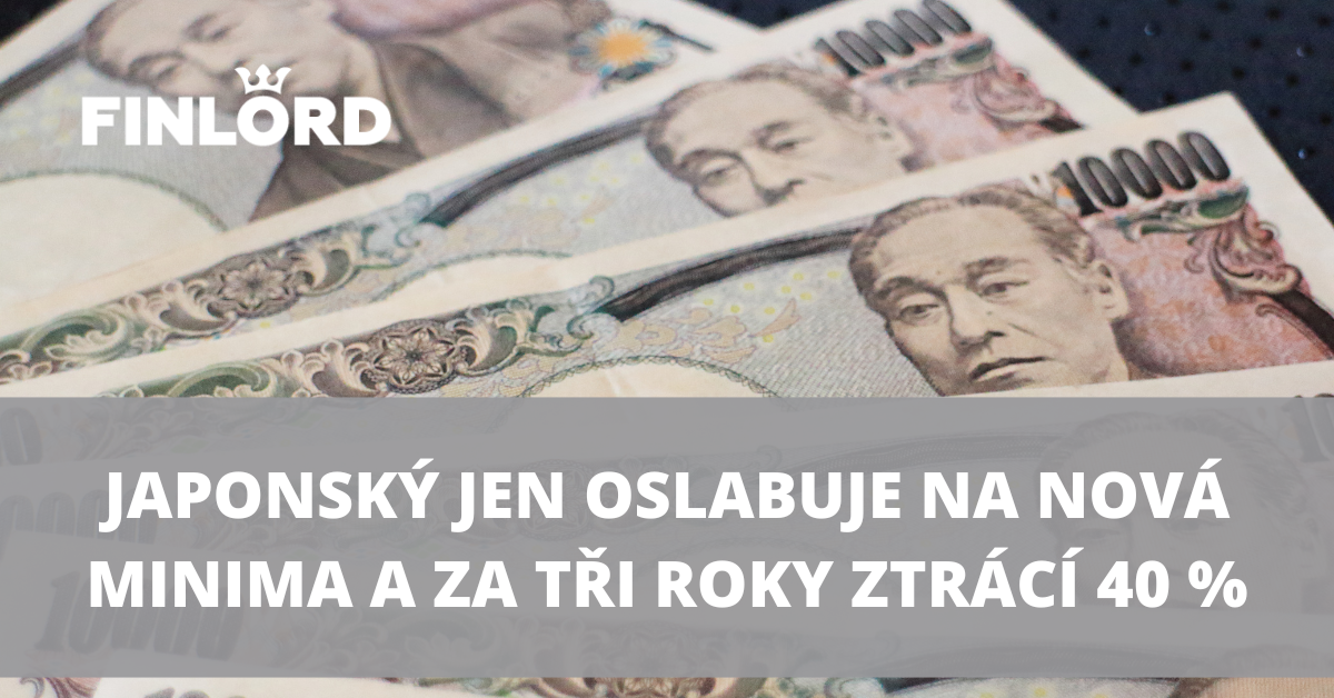 Japonský jen oslabuje na nová minima - Finlord